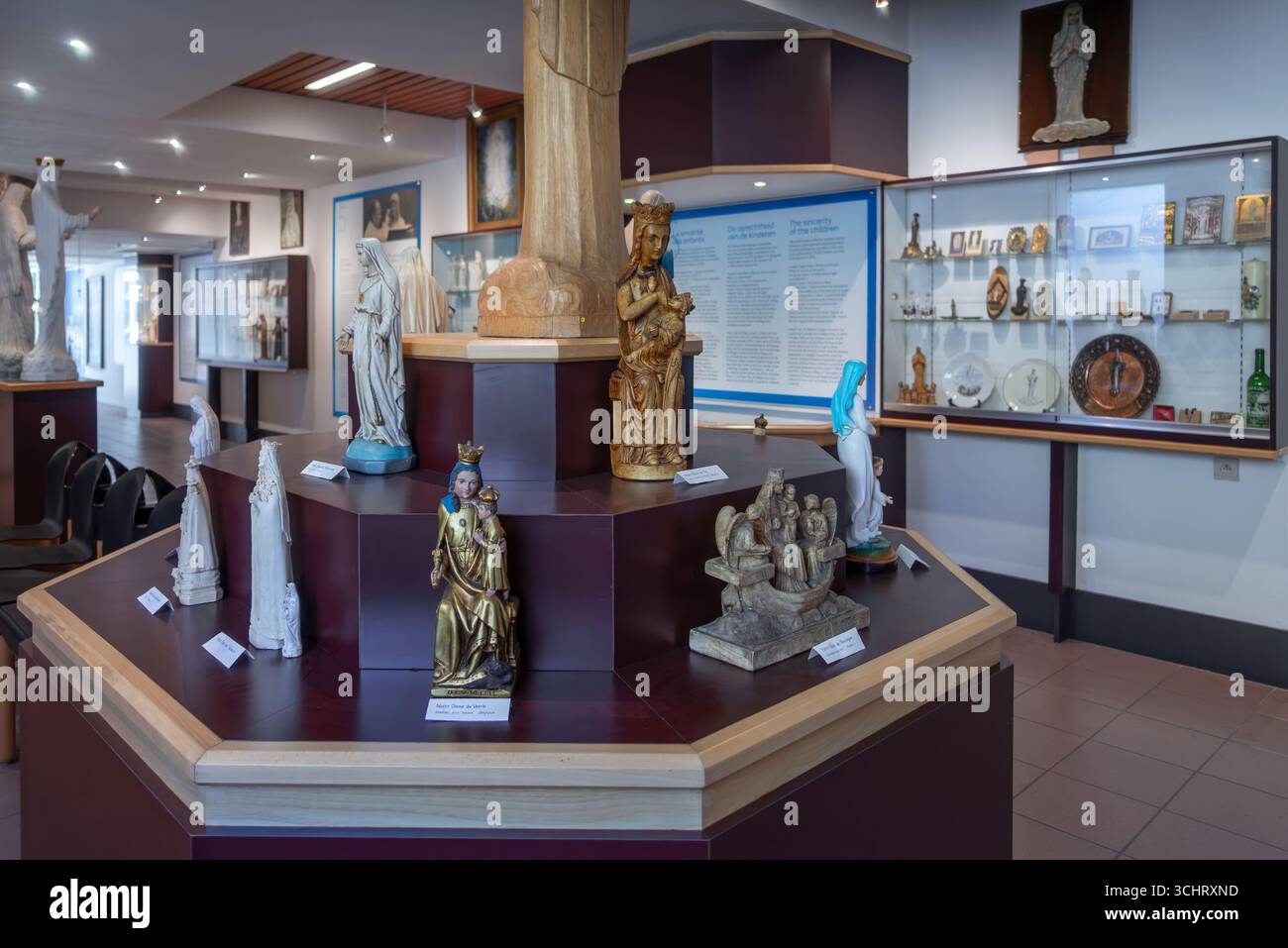 Religious statuettes in museum near Our Lady of Beauraing / Notre-Dame ...