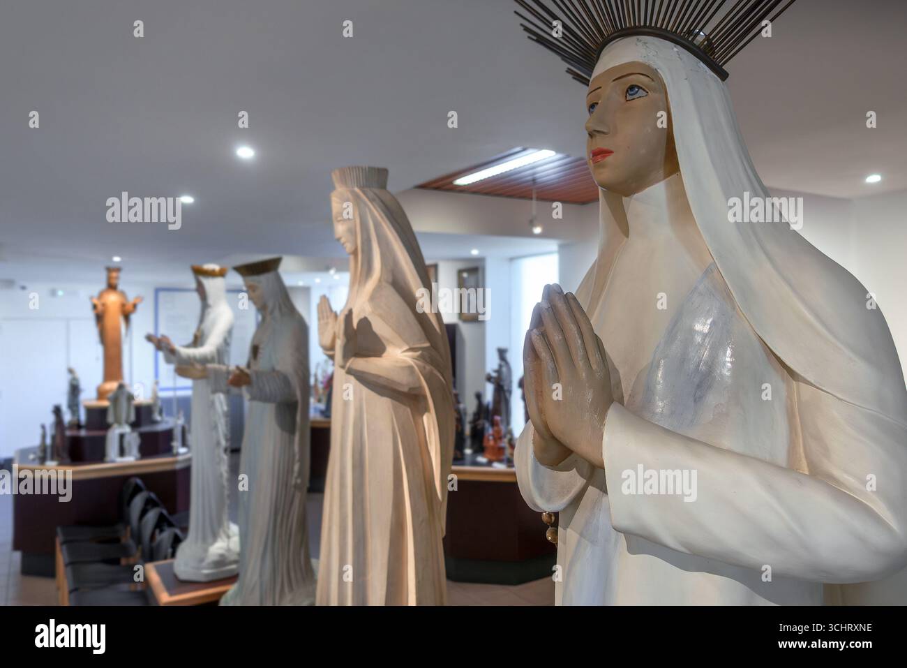 Religious statuettes in museum near Our Lady of Beauraing / Notre-Dame ...
