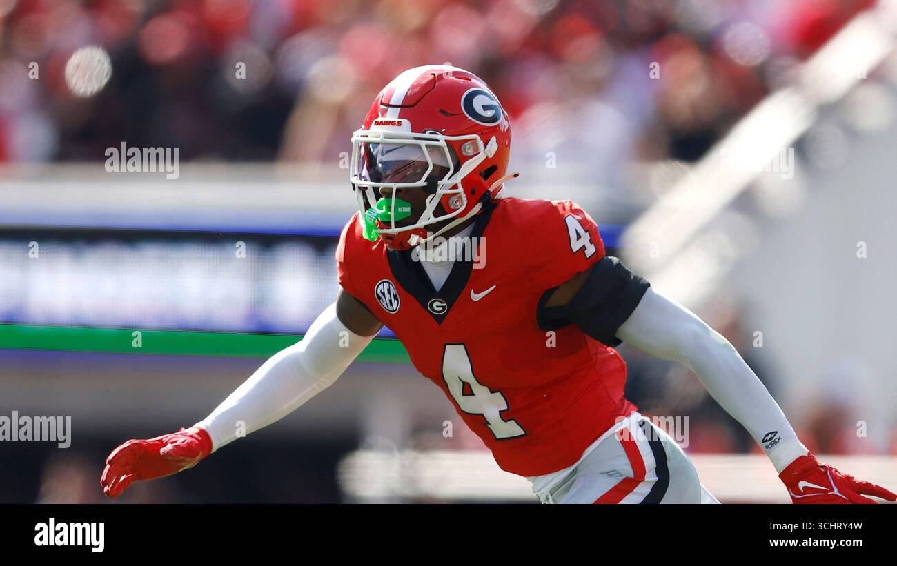 Georgia defensive back KJ Bolden (4) during an NCAA football game ...