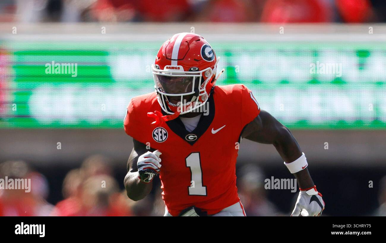 Georgia wide receiver Zachariah Branch (1) during an NCAA football game ...