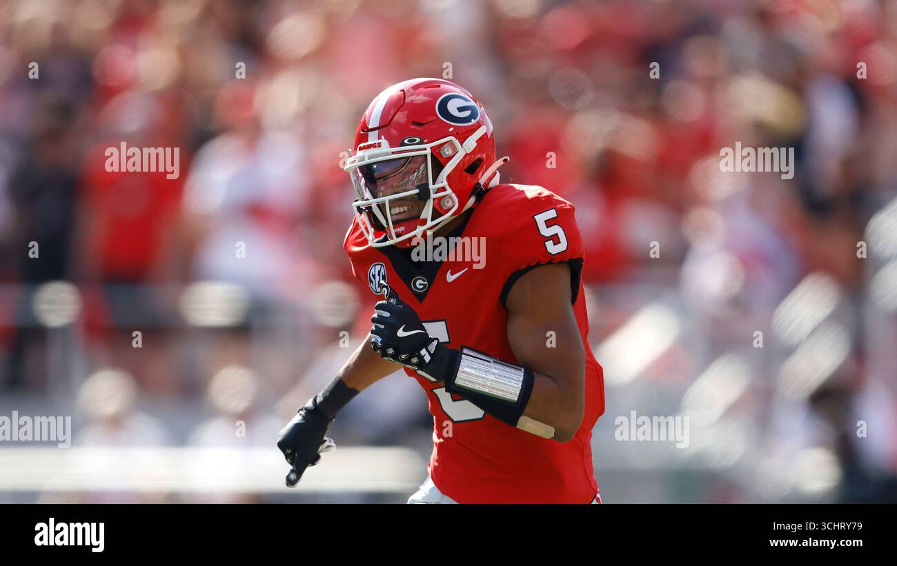Georgia wide receiver Noah Thomas (5) during an NCAA football game ...