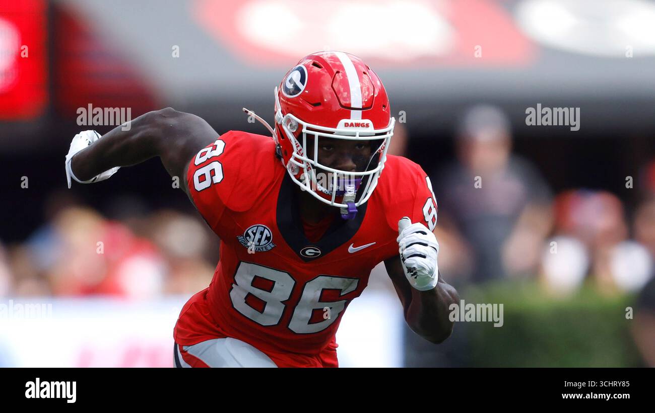 Georgia wide receiver Dillon Bell (86) during an NCAA football game ...