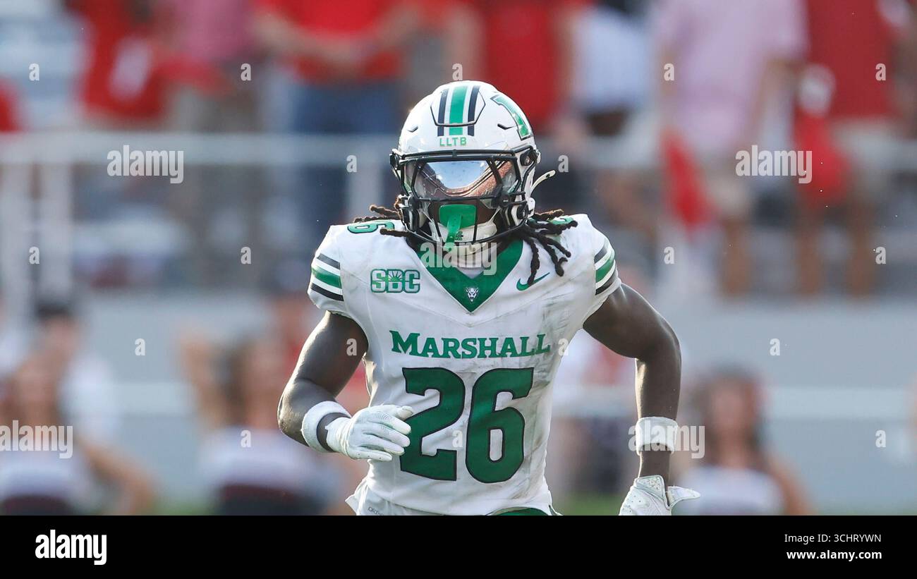 Marshall defensive back Caleb Clark-Glover (26) during an NCAA football ...