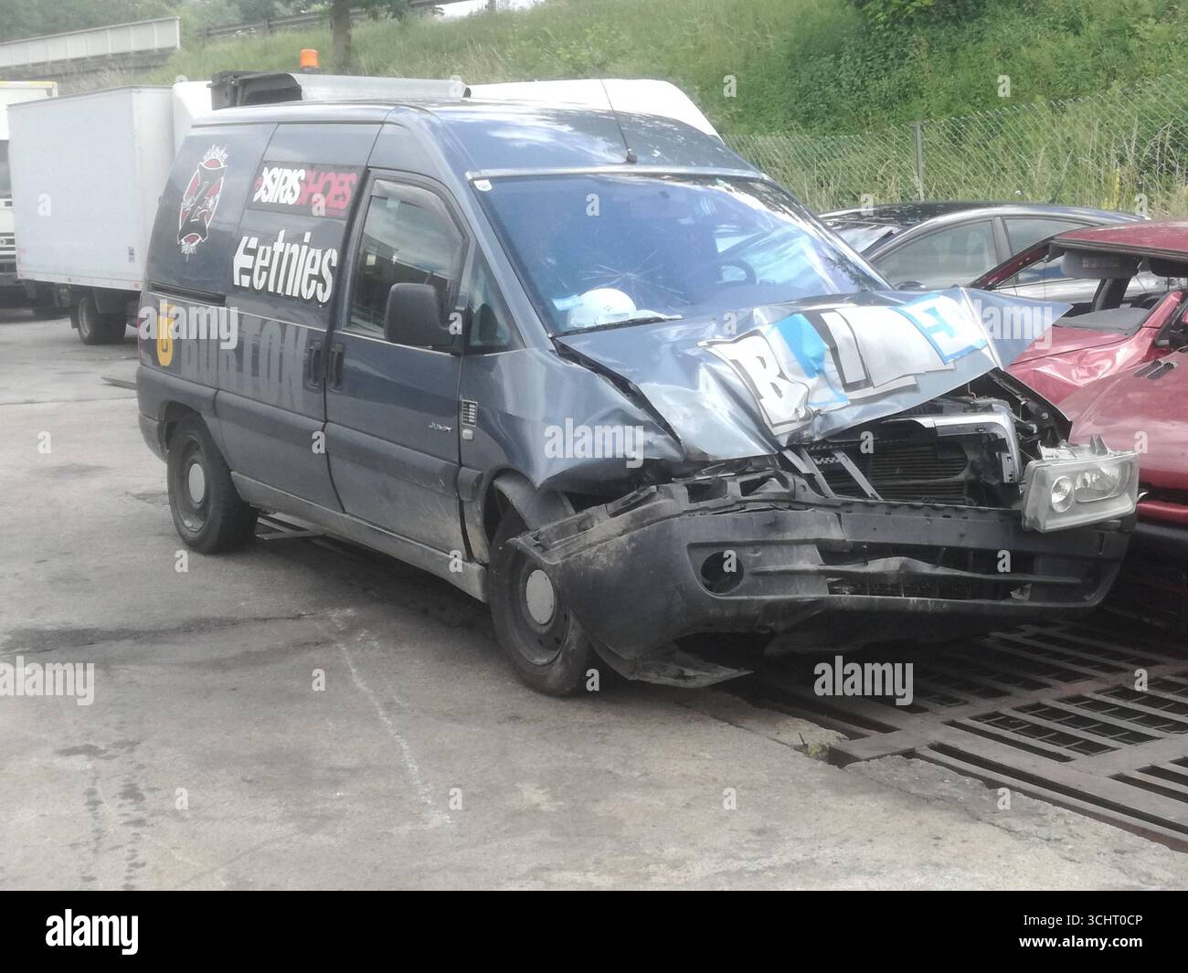 car wreck after car accident with total loss or write-off car wreck ...