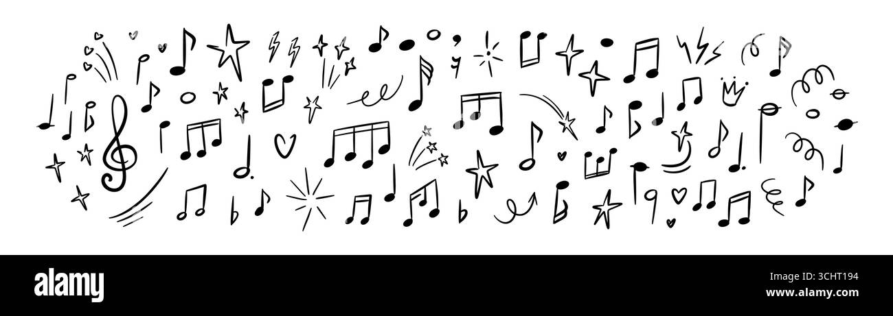Hand drawn music note Cut Out Stock Images & Pictures - Alamy