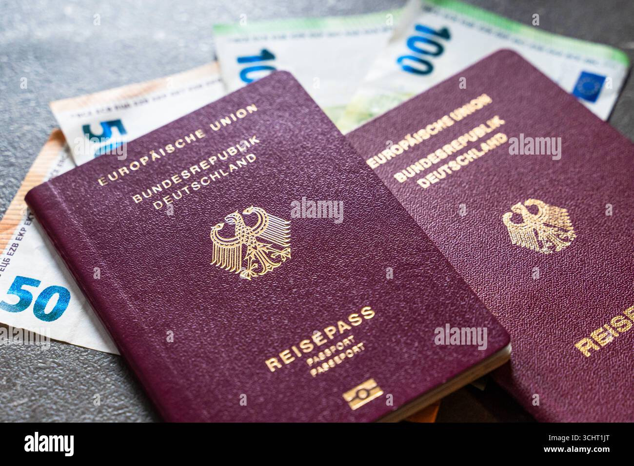 Bavaria, Germany - September 3, 2025: German passports together with ...