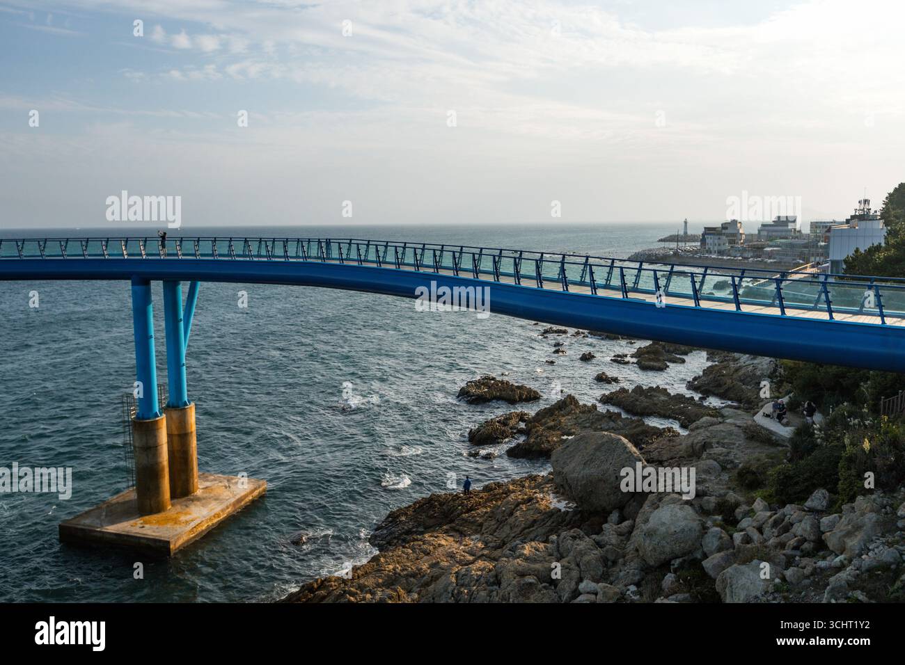 Oryukdo Skywalk the glass bridge over the ocean in the coastal part of ...