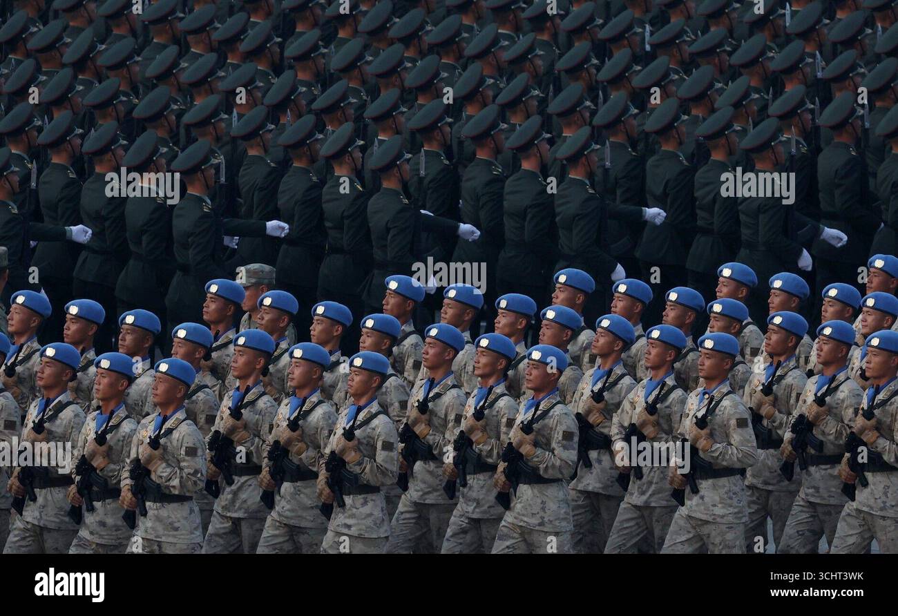 Soldiers, march. Military parade in Beijing on September 2nd, 2025 ...
