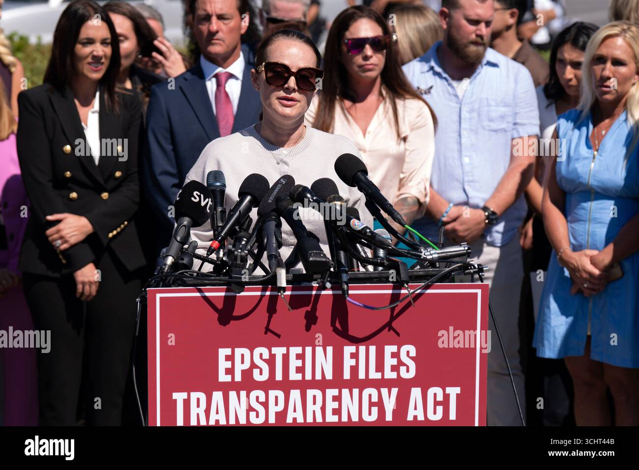 Chauntae Davies speaks during a news conference at the U.S. Capitol ...