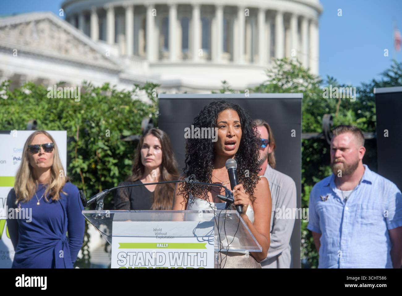 Lisa Phillips speaks at a Stand with Survivors Rally on Capitol Hill ...