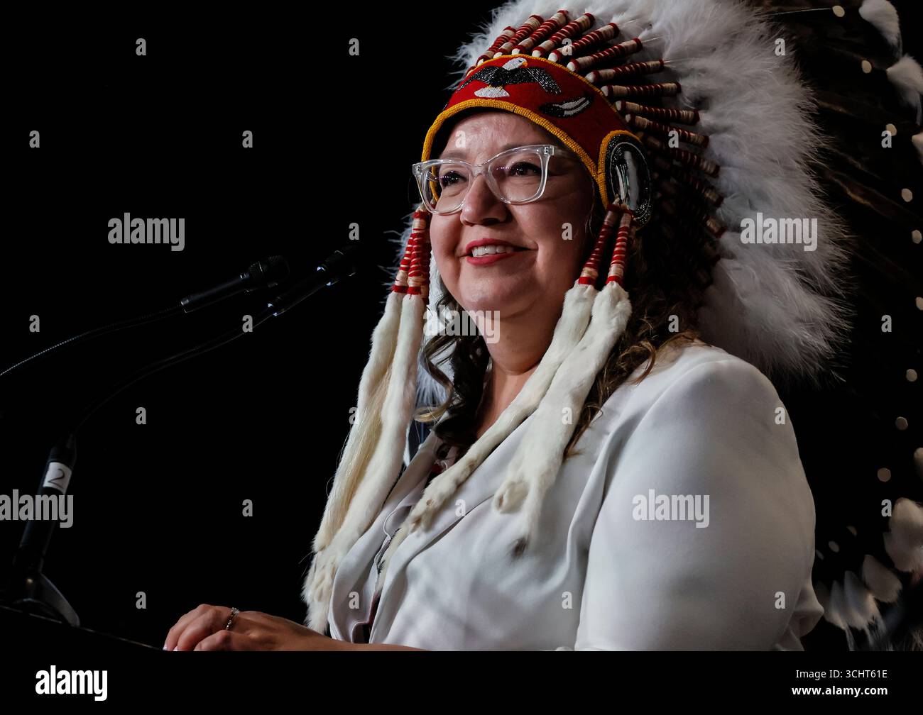 Assembly of First Nations (AFN) National Chief Cindy Woodhouse Nepinak speaks at the Assembly of ...