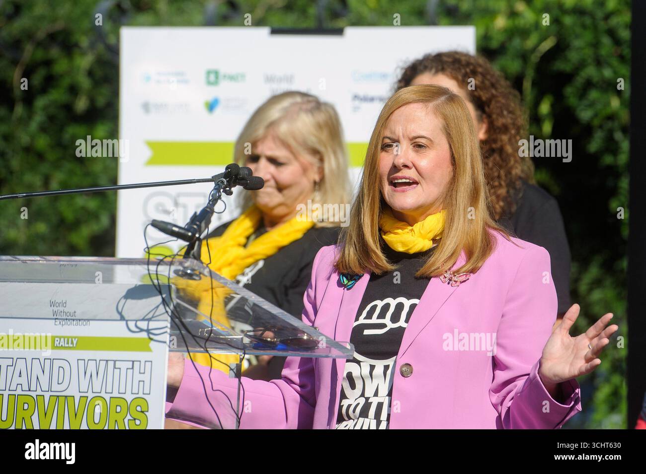 Liz Stein speaks at a Stand with Survivors Rally on Capitol Hill ...