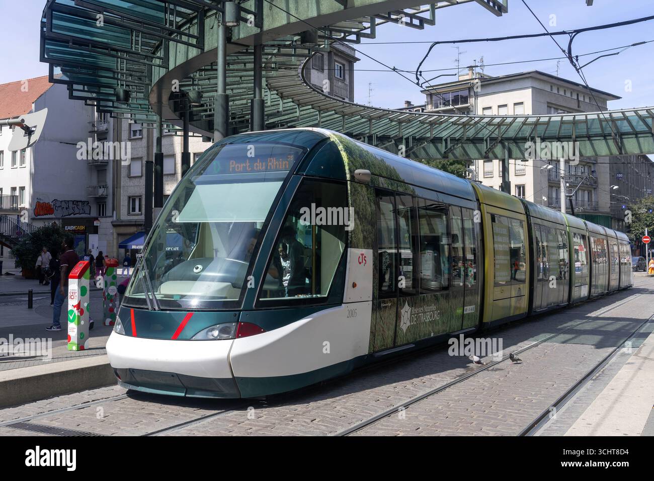 Strasbourg, France - View on an articulated light-rail tram Alstom ...