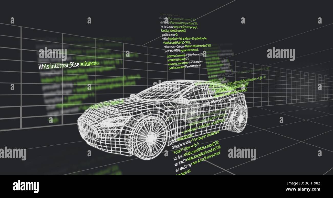Rotating 3d wireframe car hi-res stock photography and images - Alamy