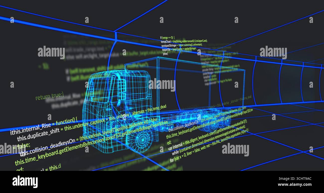 Rendering blue wireframe semi hi-res stock photography and images - Alamy