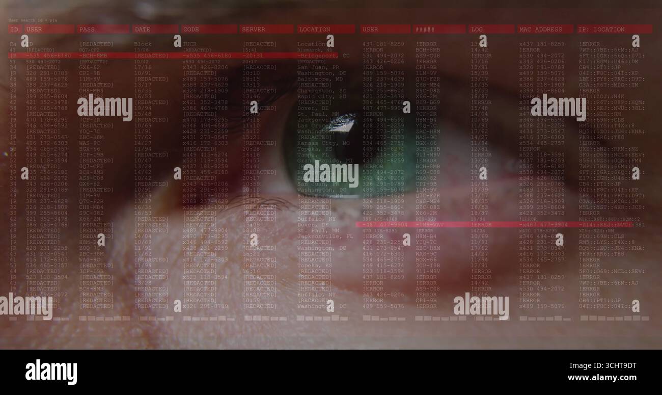 Scanning human eye revealing radial patterns in virtual interface, with ...