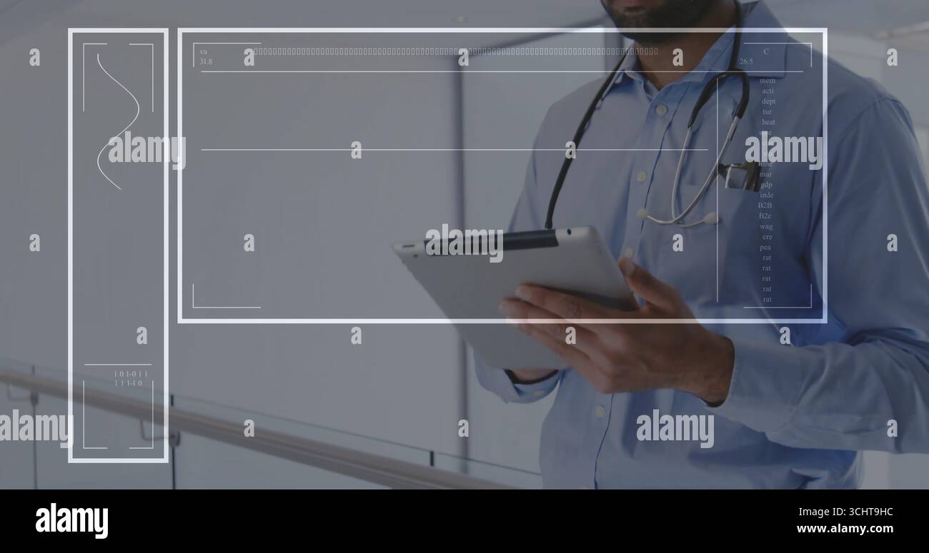 Male physician tapping tablet swiping hi-res stock photography and ...