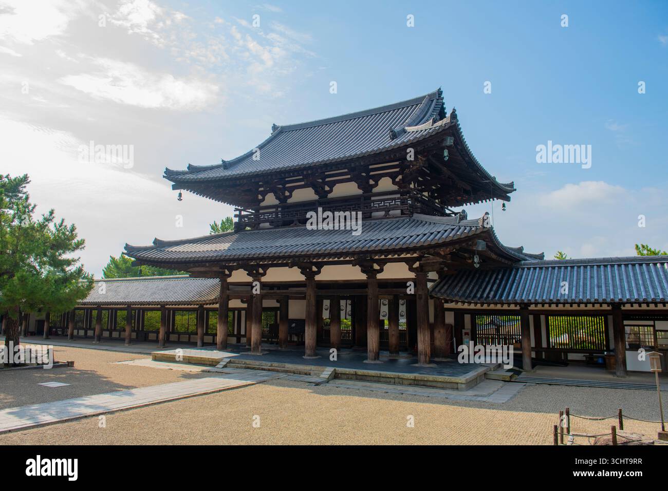 Central Gate (Chumon) of Horyu Ji Temple. This temple is a Buddhist ...