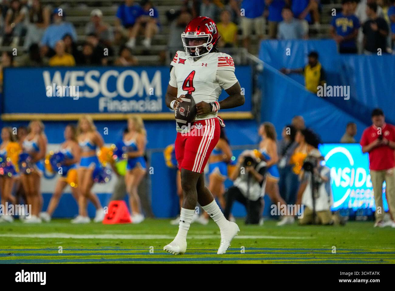 Utah Utes quarterback Devon Dampier (4) during an NCAA football game ...