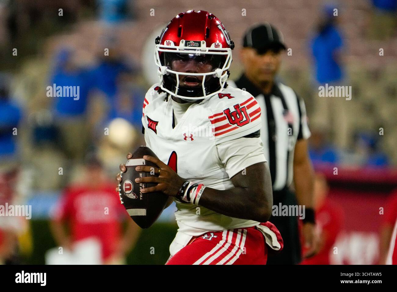Utah Utes quarterback Devon Dampier (4) during an NCAA football game ...