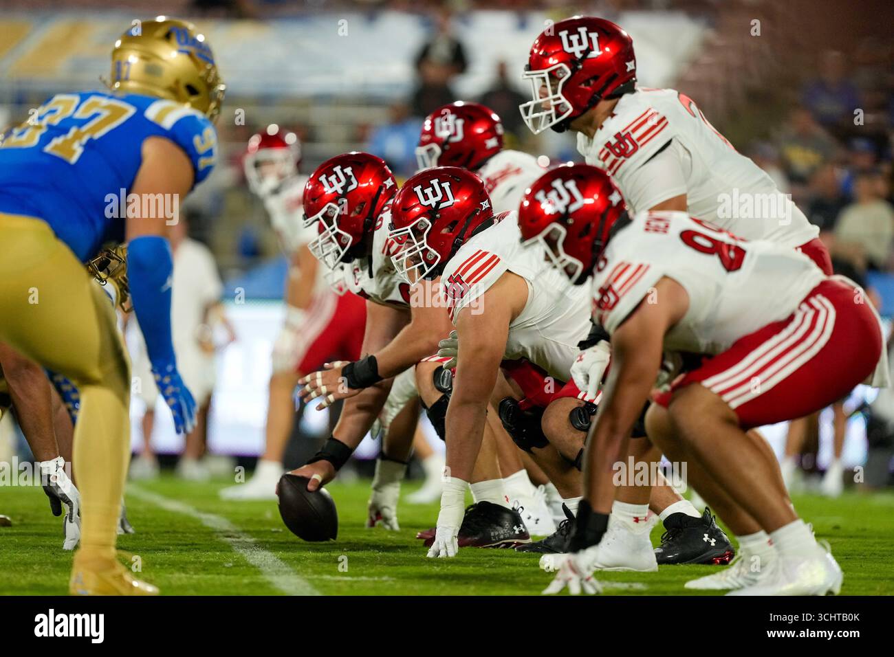 The Utah Utes during an NCAA football game against the UCLA Bruins in ...