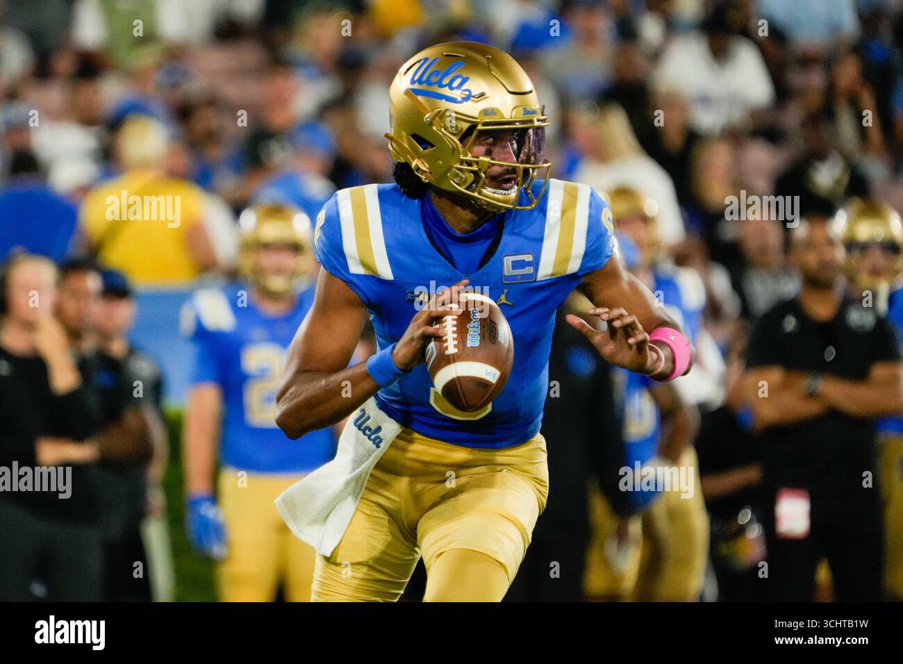 UCLA Bruins quarterback Nico Iamaleava (9) during an NCAA football game ...