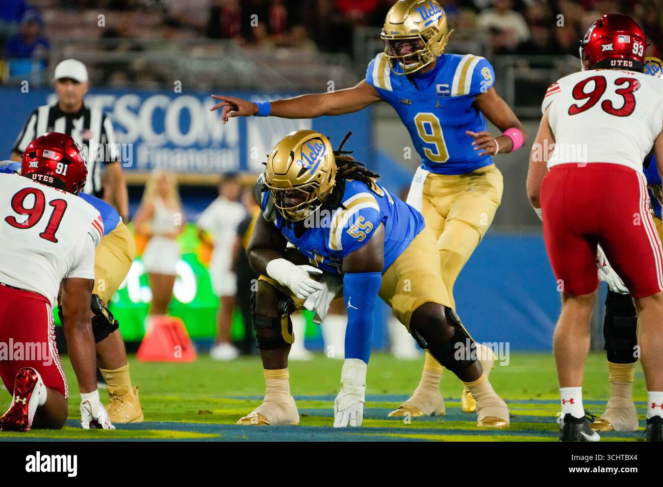 UCLA Bruins offensive lineman Eugene Brooks (55) during an NCAA ...