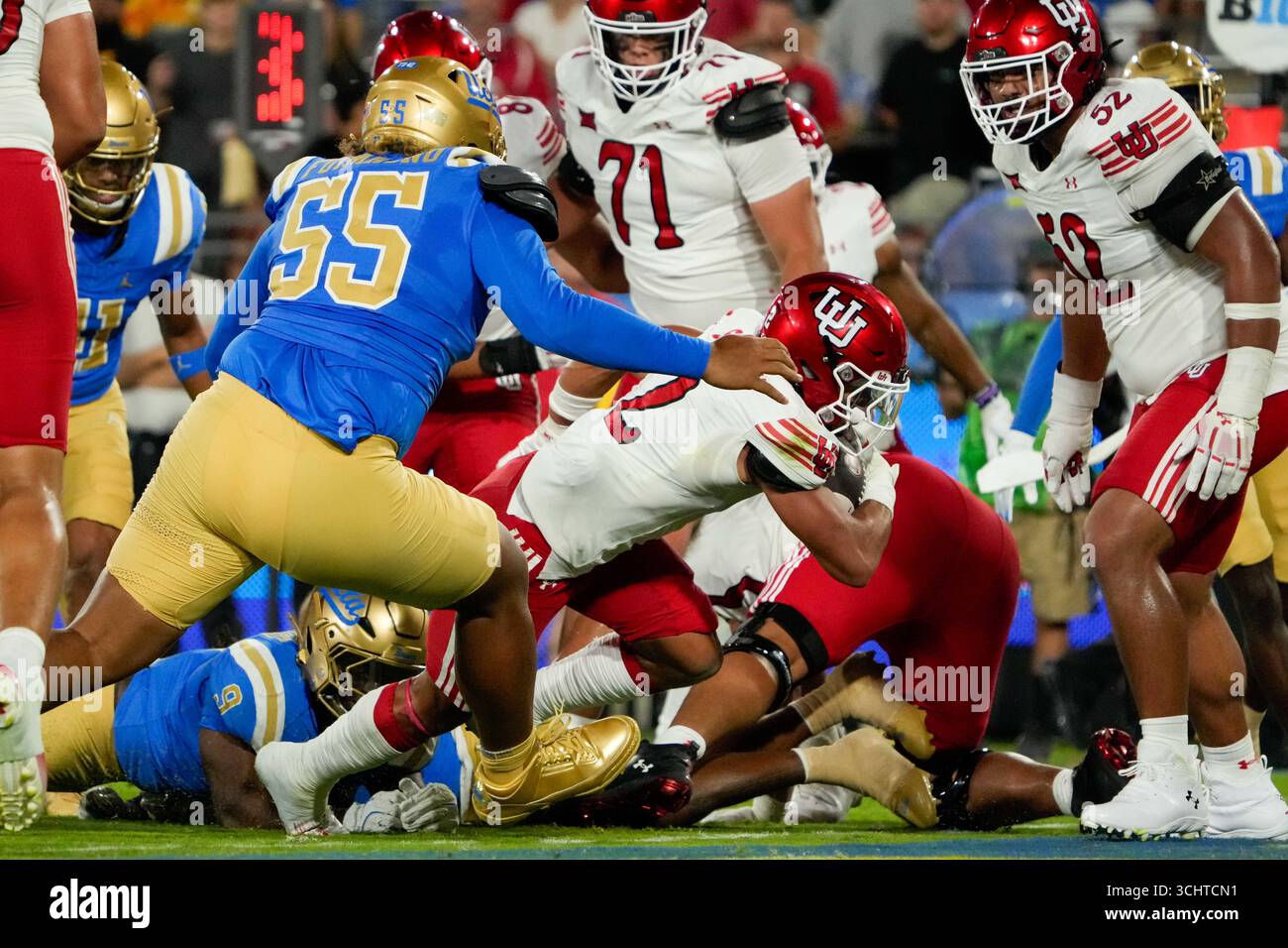 Utah Utes wide receiver Creed Whittemore (2) scores a touchdown during ...