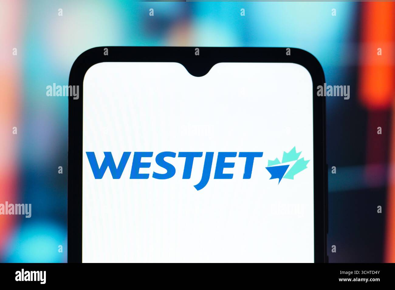 September 3, 2025, Canada: In this photo illustration, the WestJet ...