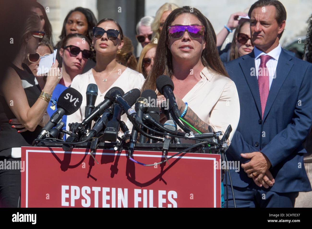 Haley Robson speaks during a news conference regarding the release of ...