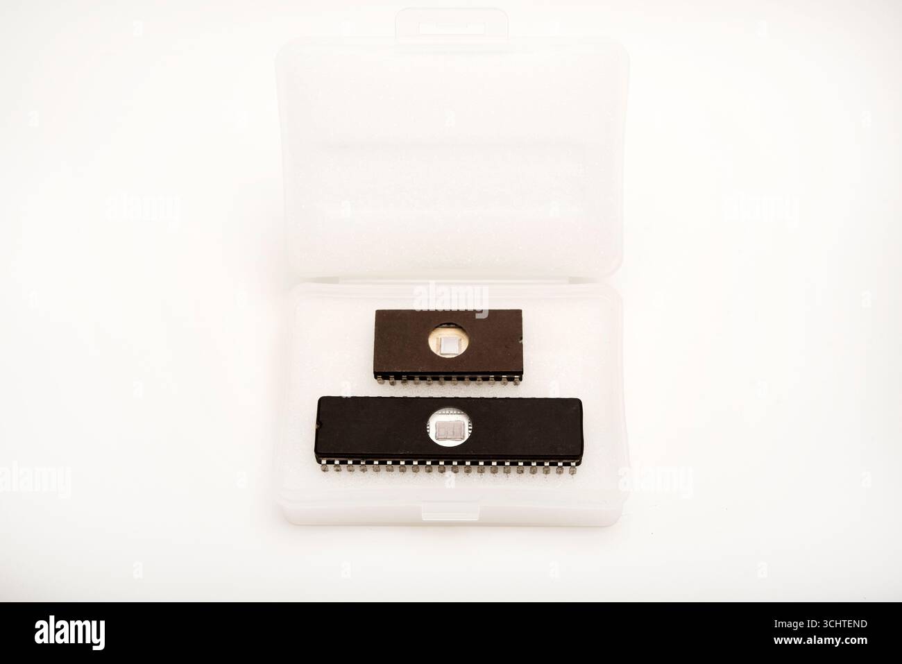 The chip is in a plastic package. An old chip Stock Photo - Alamy