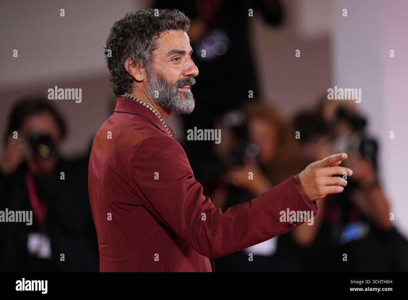 Oscar Isaac poses for photographers on the red carpet for the film 'In ...