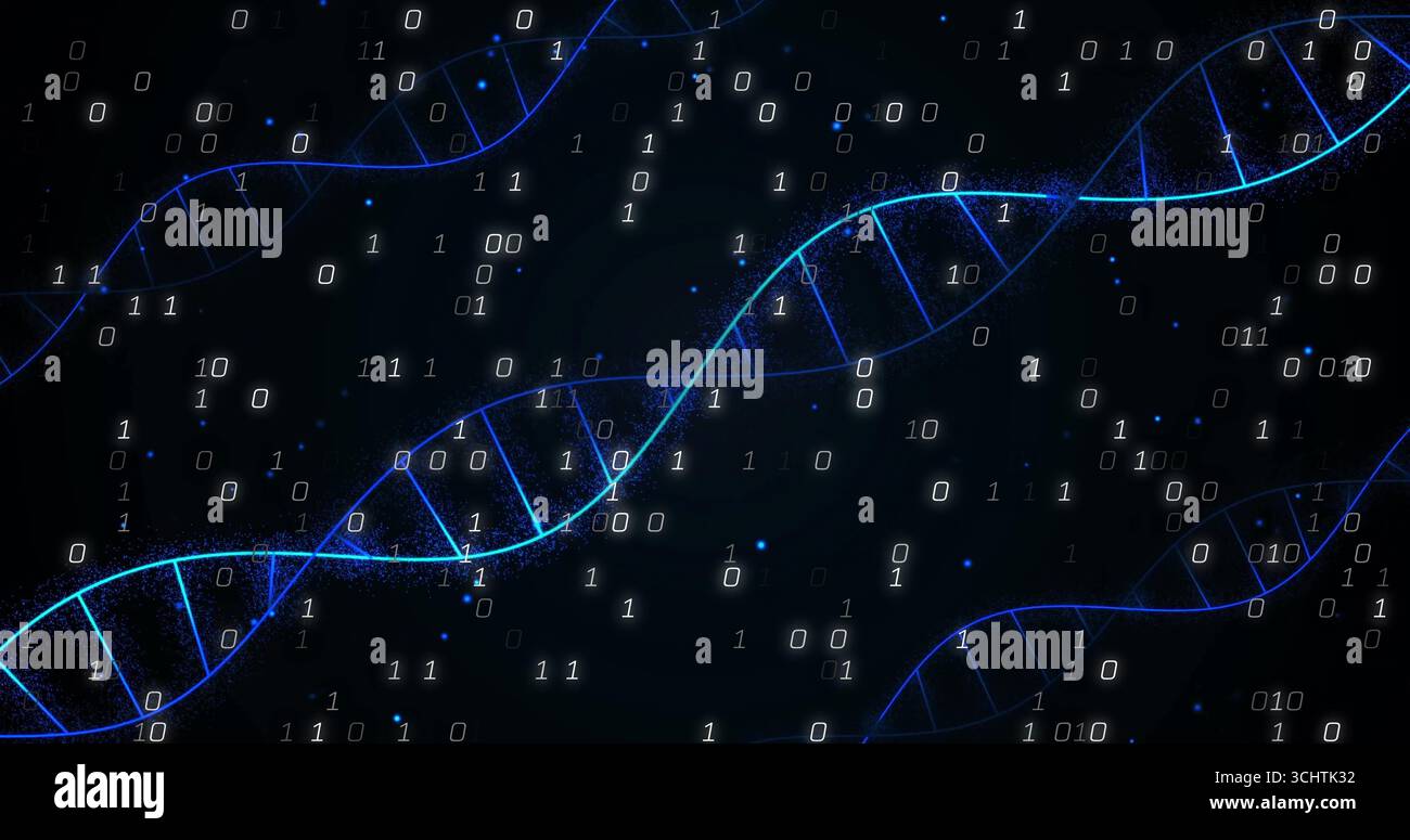Floating blue dna strands glowing hi-res stock photography and images - Alamy