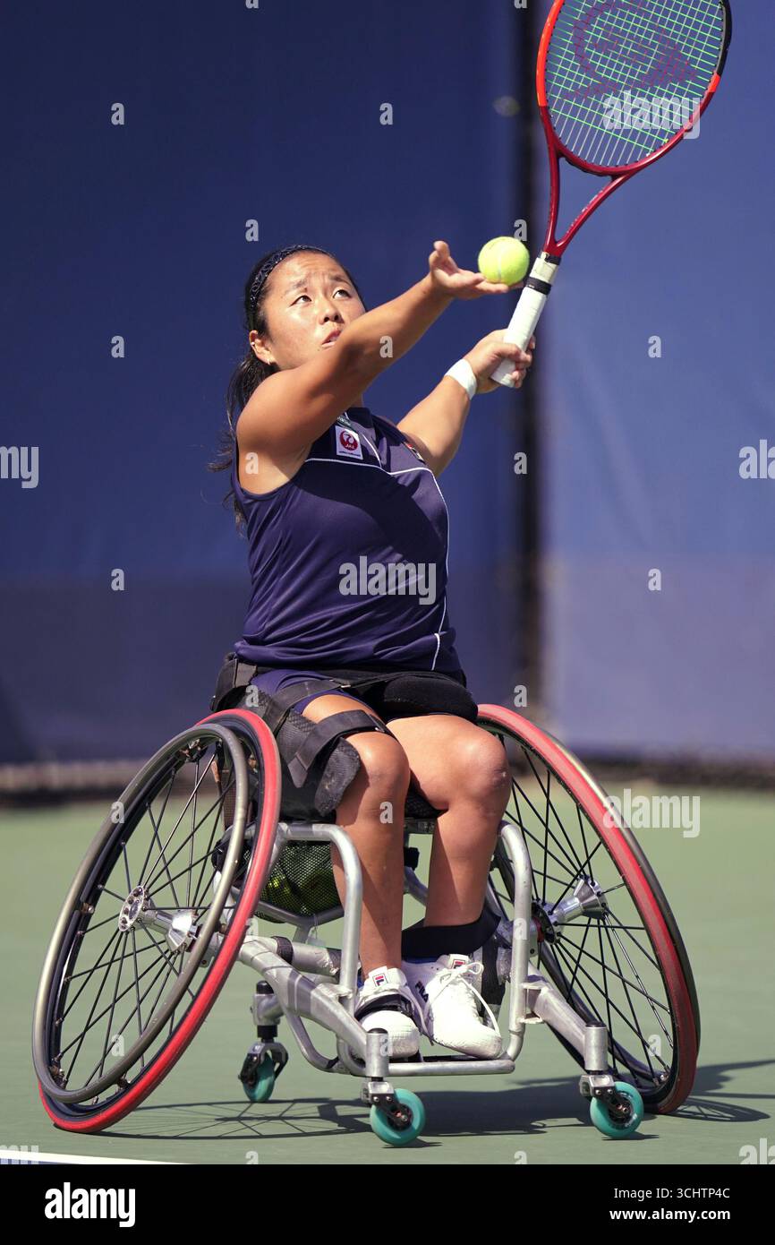Yui Kamiji of Japan during the women's wheelchair doubles quarterfinals ...