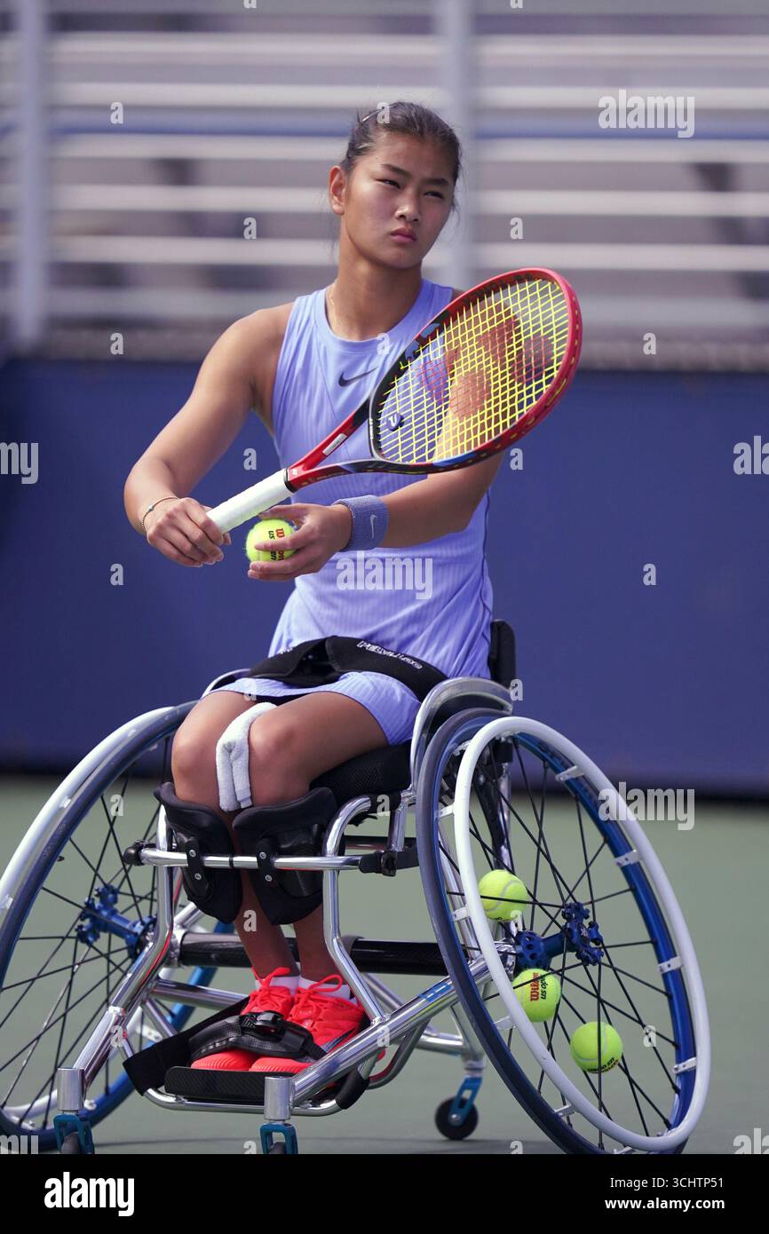 Maylee Phelps of the United States during the women's doubles ...