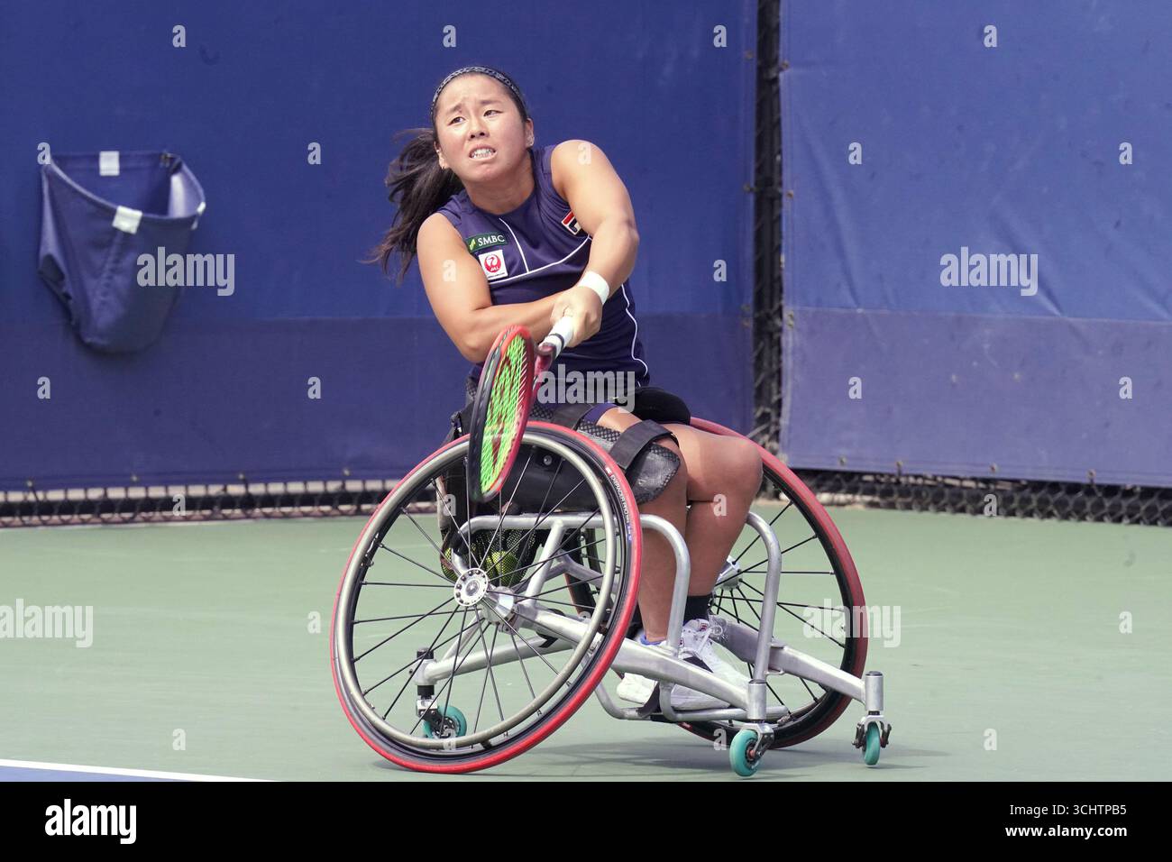 Yui Kamiji of Japan during the women's wheelchair doubles quarterfinals ...