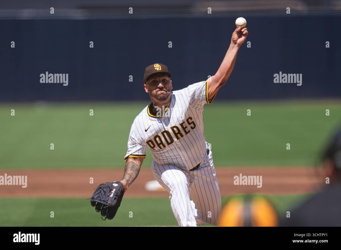 San Diego Padres starting pitcher Nestor Cortes works against a ...