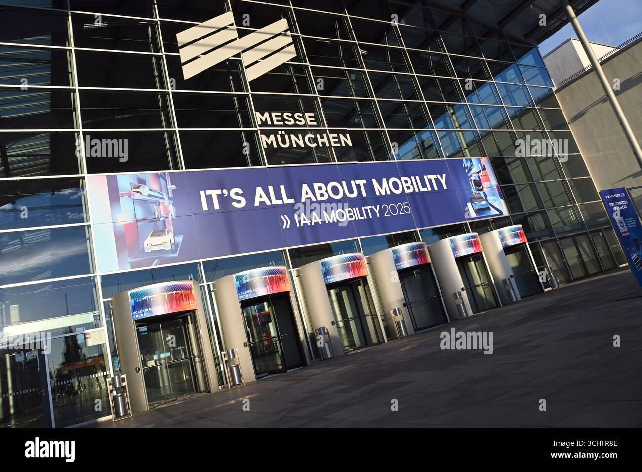 Entrance to the IAA Mobility 2025 at the Munich Trade Fair Centre from ...