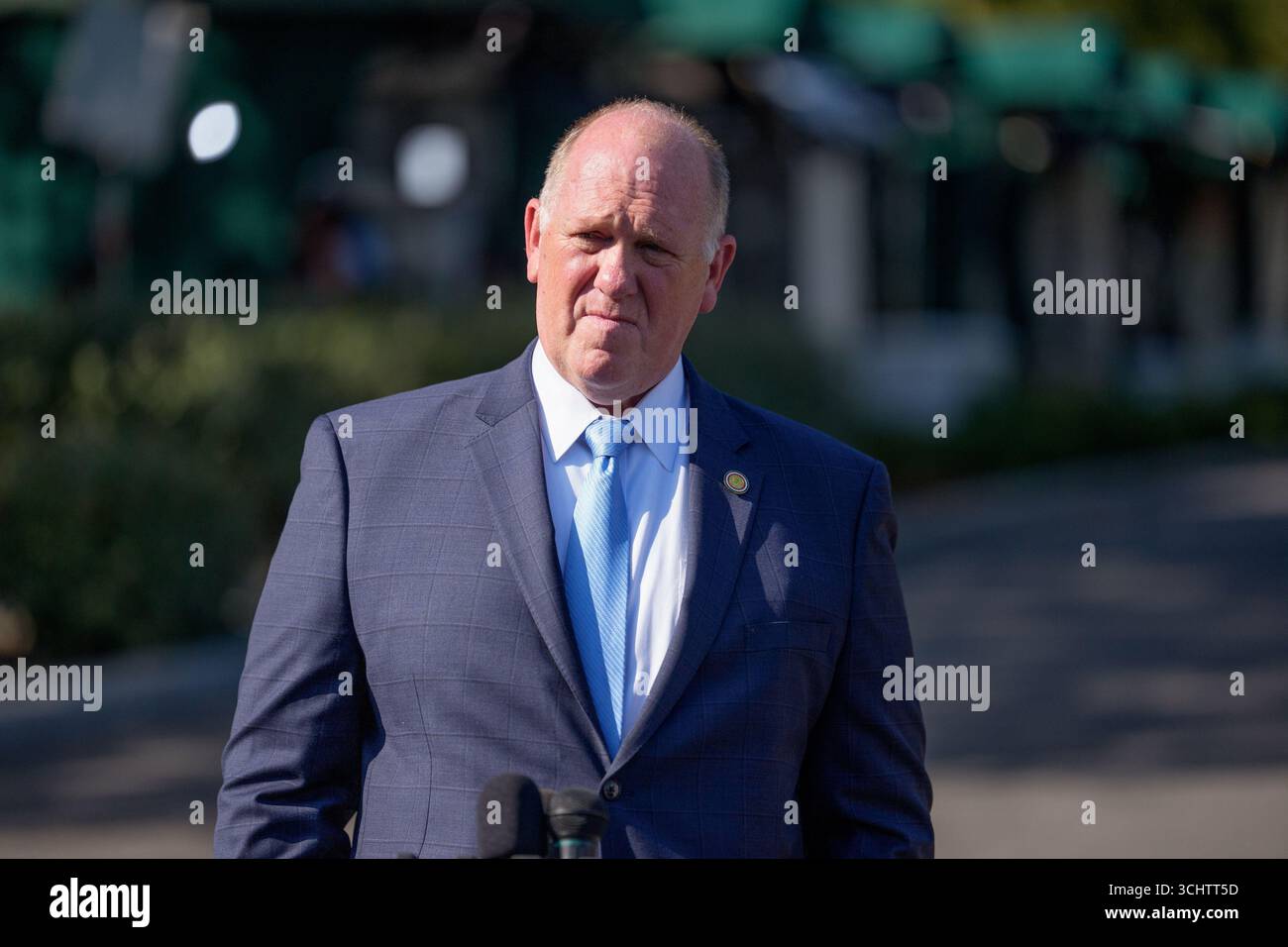 White House Border Czar Tom Homan speaks to reporters outside the West ...