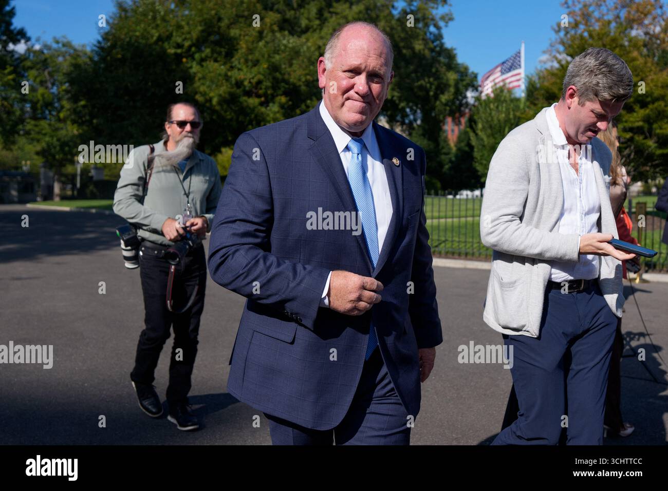 White House Border Czar Tom Homan speaks to reporters outside the West ...