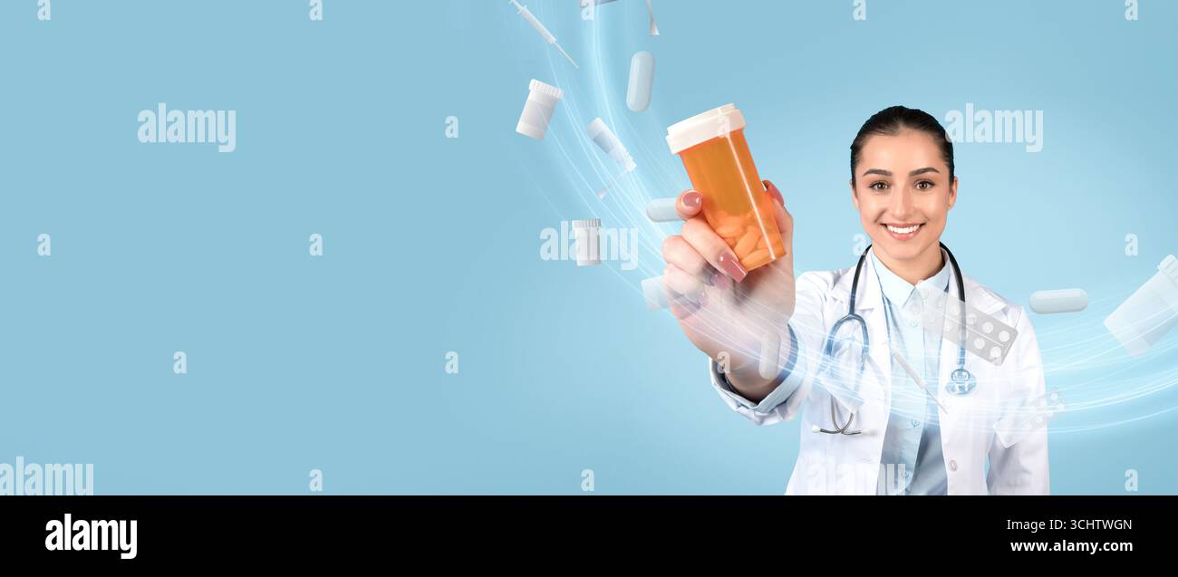Collage of a doctor promoting healthcare through medication awareness ...