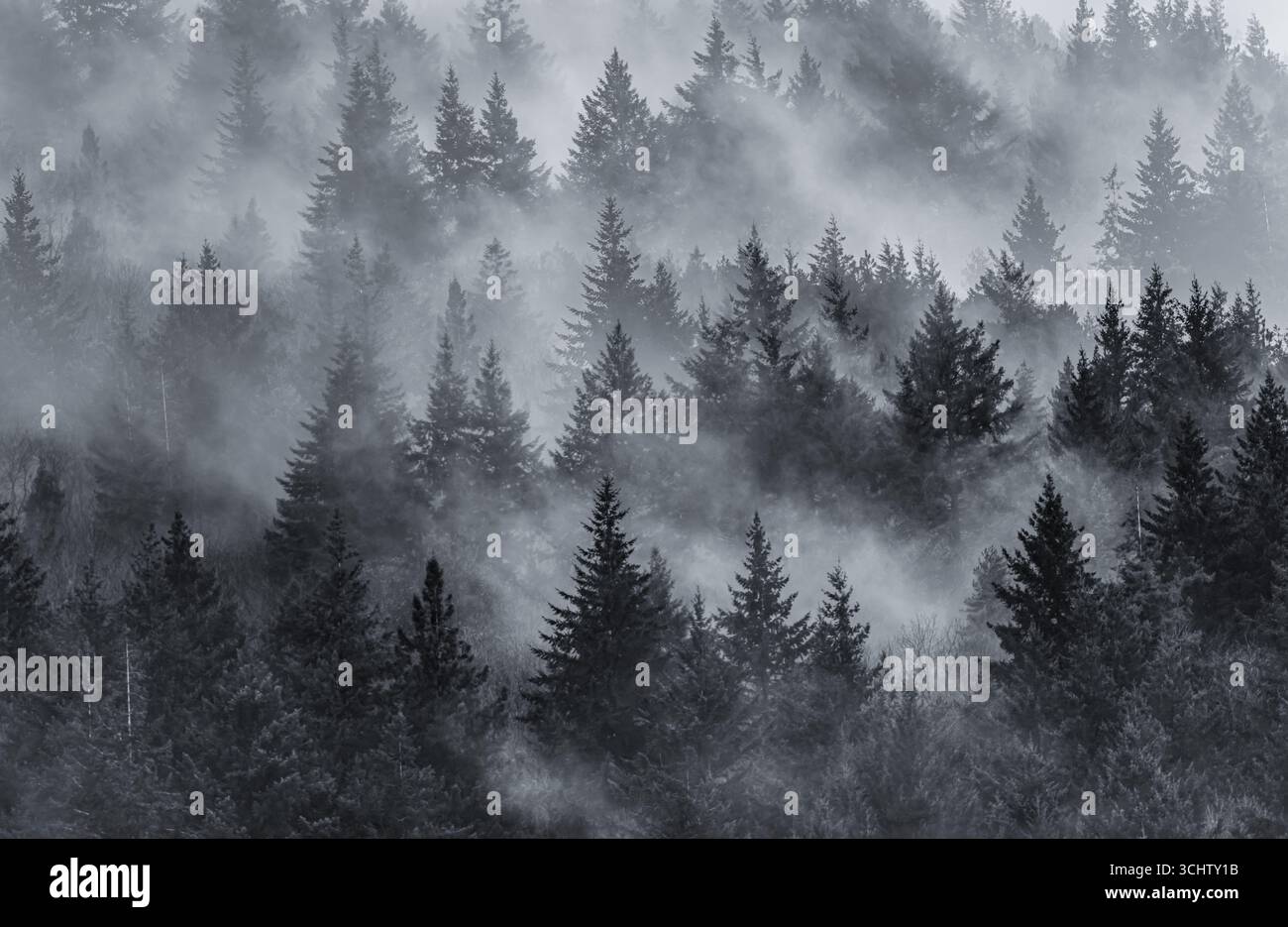 Atmospheric black white mountain hi-res stock photography and images ...