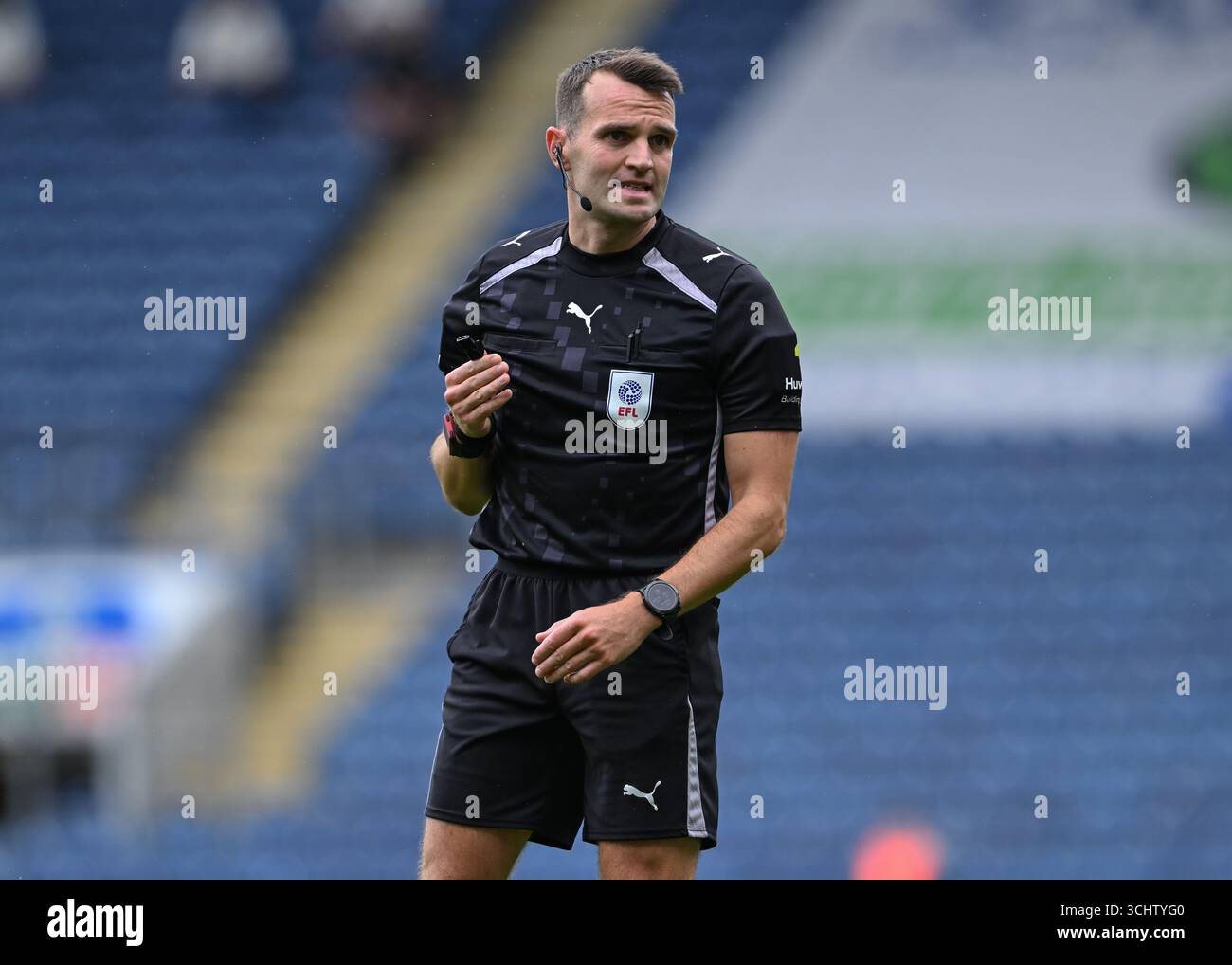 Referee Ben Speedie during the Sky Bet Championship match at Ewood Park ...