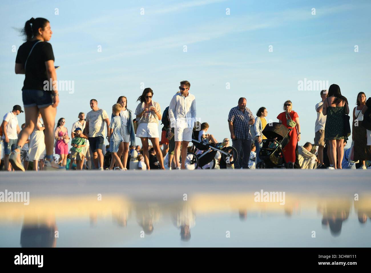 Croatia, Zadar, 030925. Tourists enjoy walking and swimming on Zadar s ...