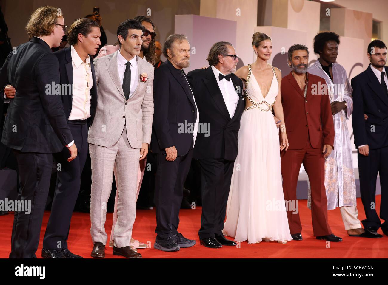 (L-R) Olmo Schnabel, Vito Schnabel, Louis Cancelm, Jason Momoa, Franco Nero, Julian Schnabel ...