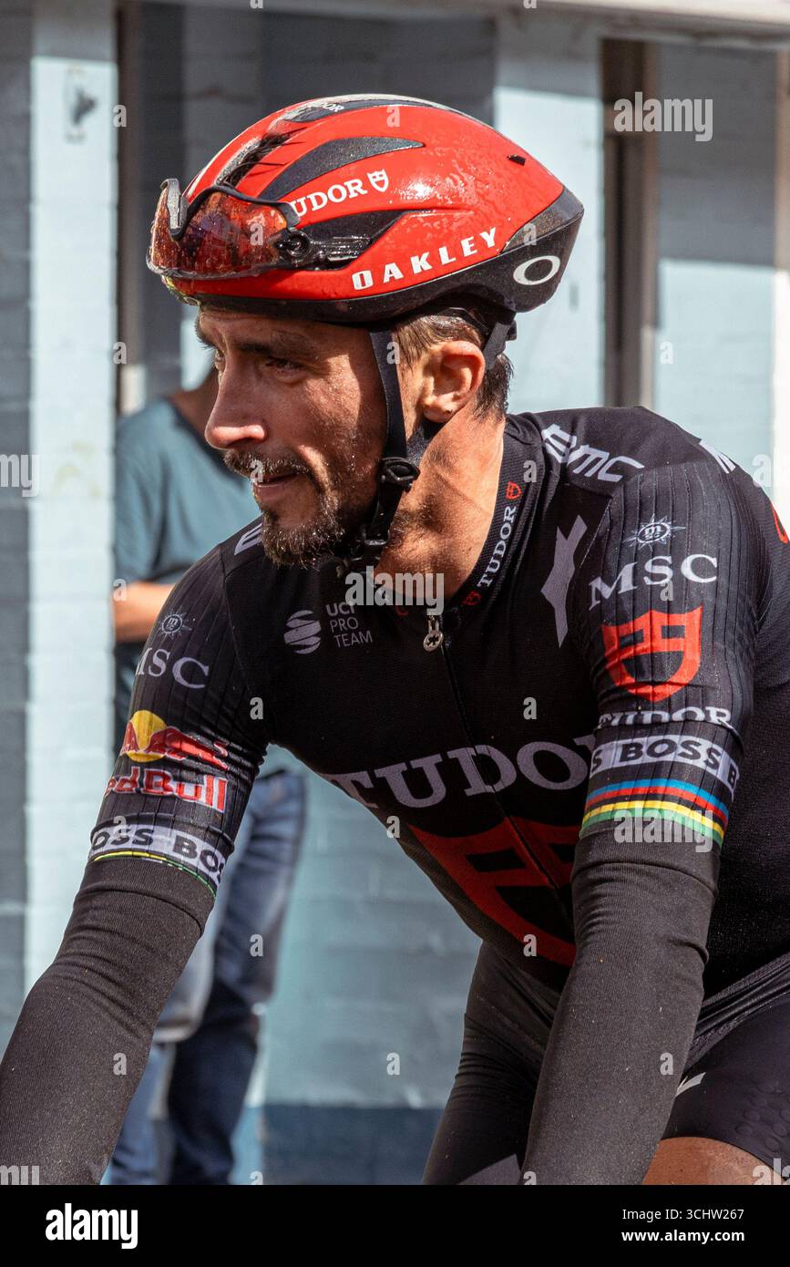 Julian Alaphilippe of Tudor Racing at the end of Stage Two of the Tour ...