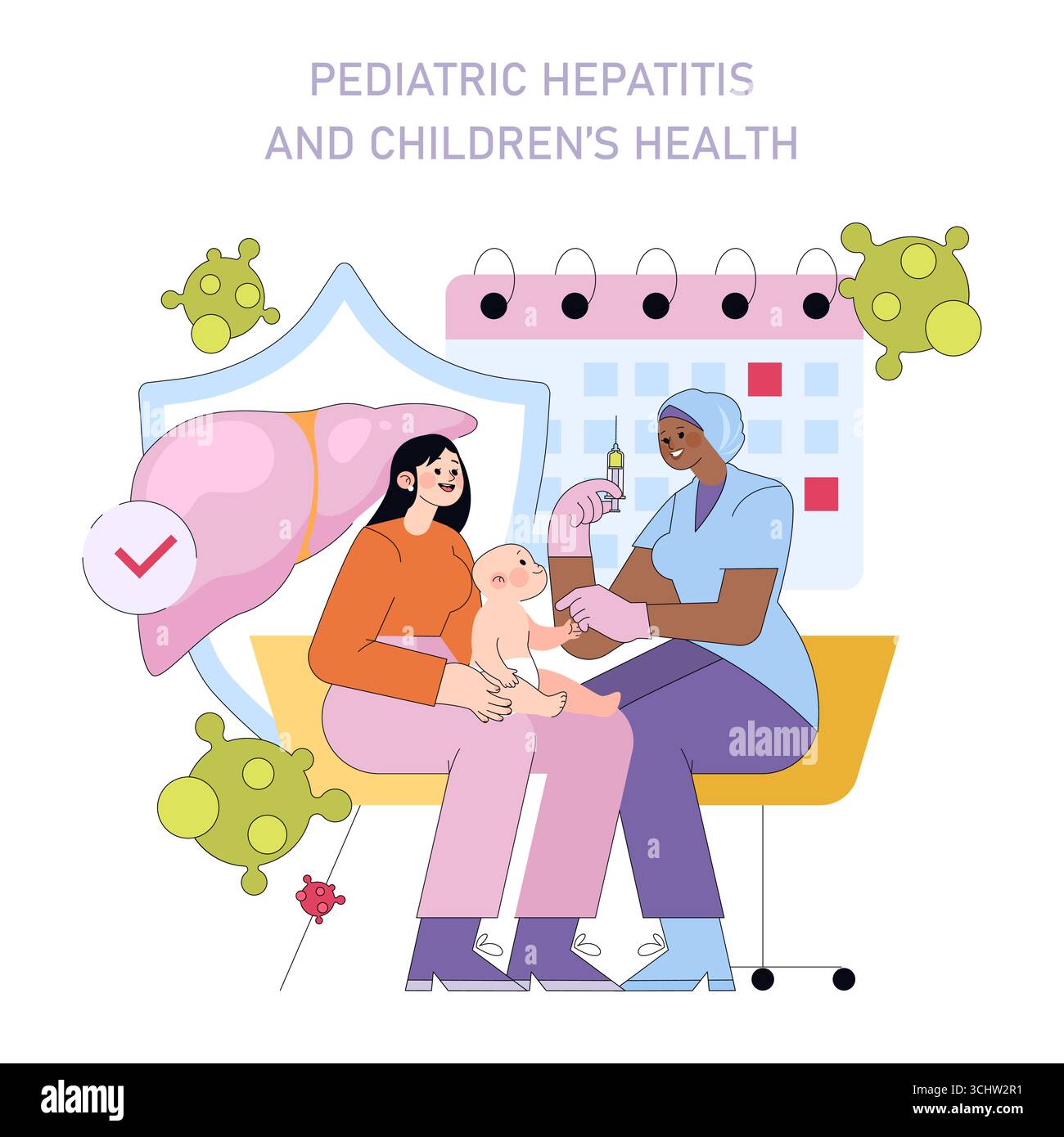 Vector illustration of a healthcare professional administering a ...