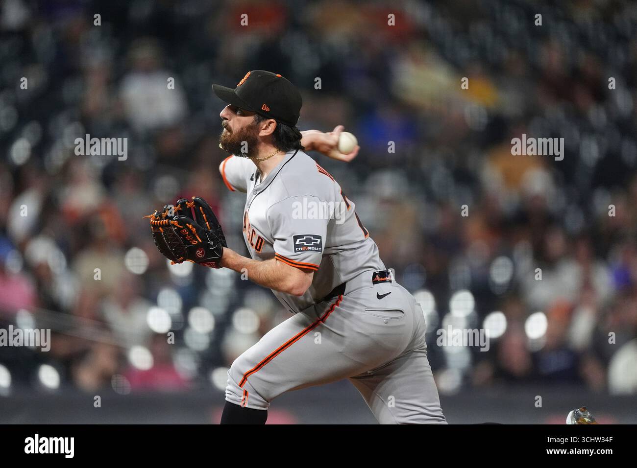 San Francisco Giants relief pitcher Ryan Walker (74) in the ninth inning of a baseball game ...