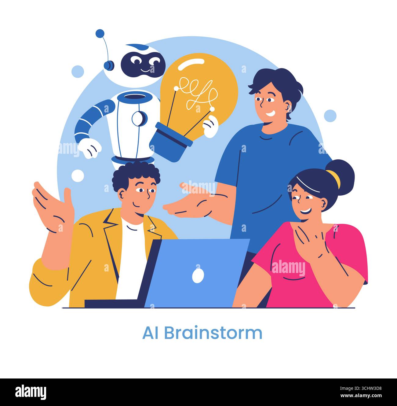 Vector illustration of a diverse group engaging in a brainstorming ...