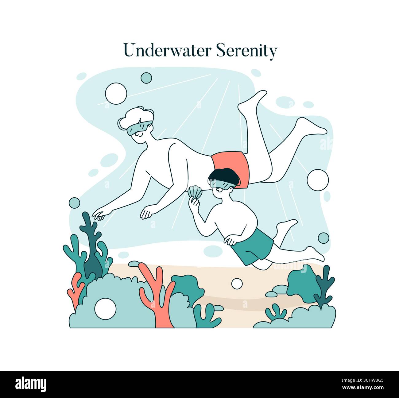 Coral discovery Stock Vector Images - Alamy